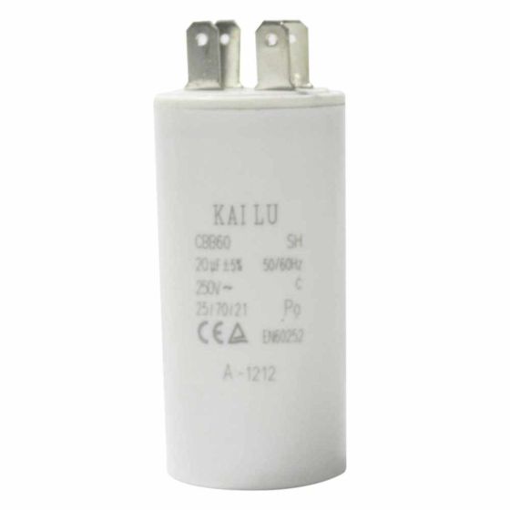 CAPAC-AP4 - Capacitor 20MF Â±5%, 250V, con terminal espada para la bom ...